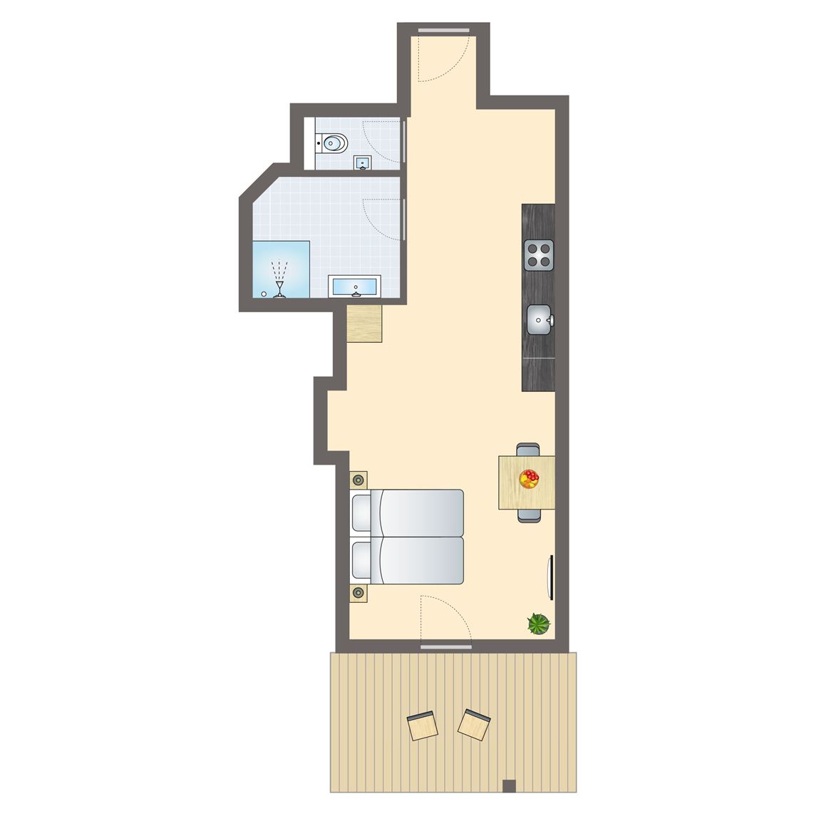 2-person studio 2BA on Alpen Residences Clofers Rattendorf