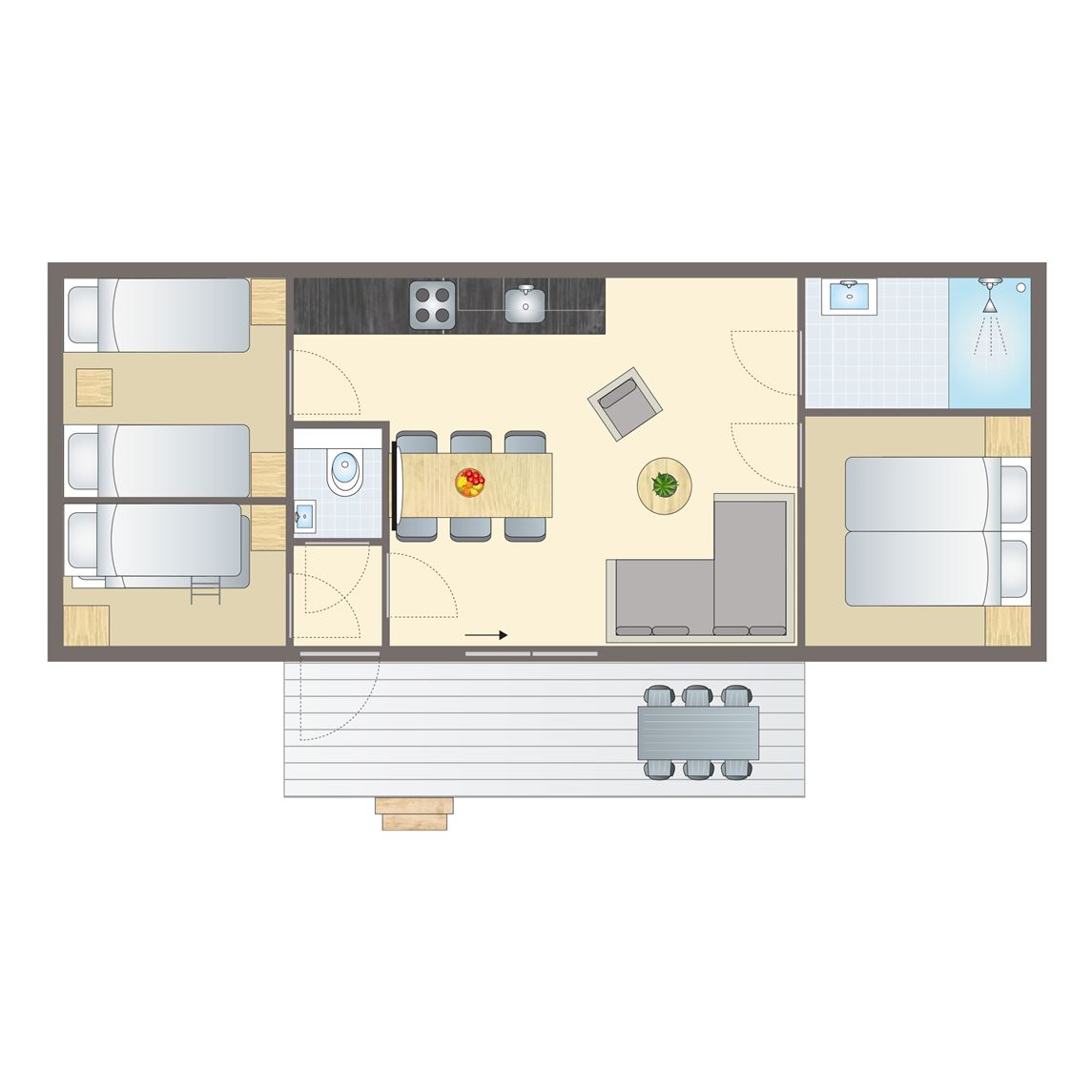 6-person mobile home 6MH on Holiday park Sluftervallei